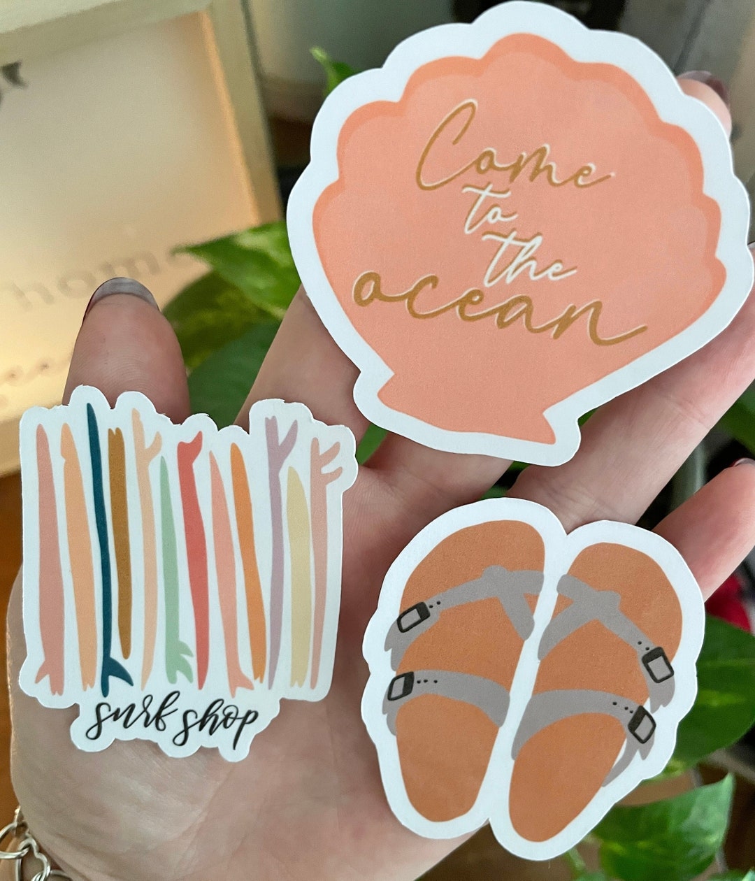 Ocean/beach Sticker Pack| Shell| Sandals| Surfboards - Etsy