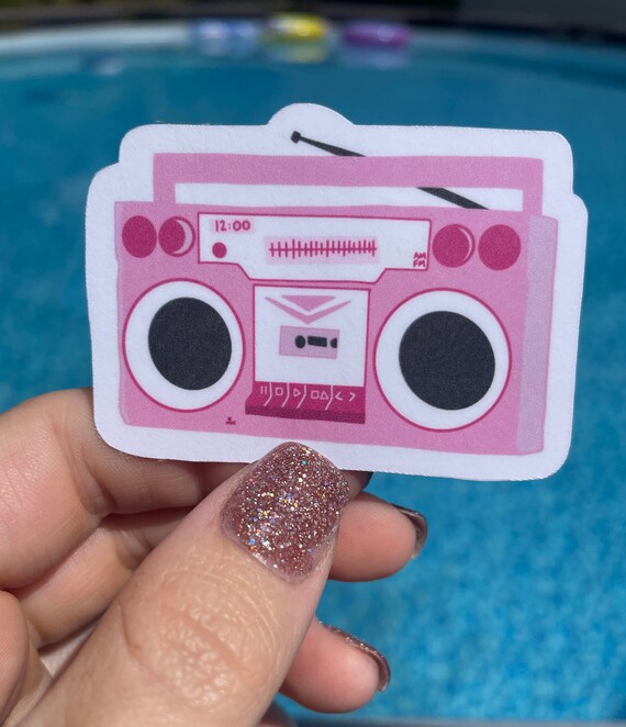 Retro Pink Boombox Sticker - Etsy