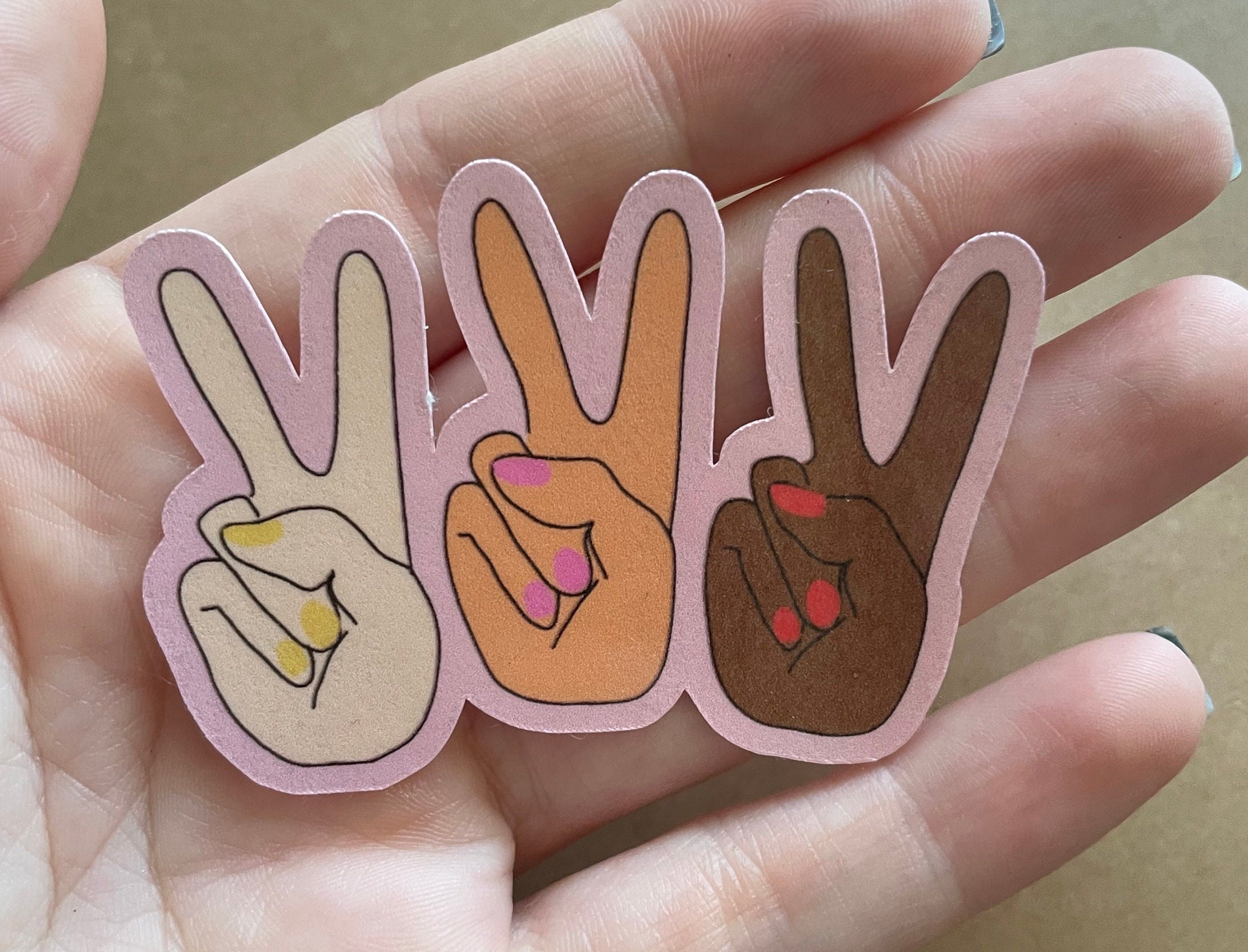 Peace Sign Hand Sticker - Etsy