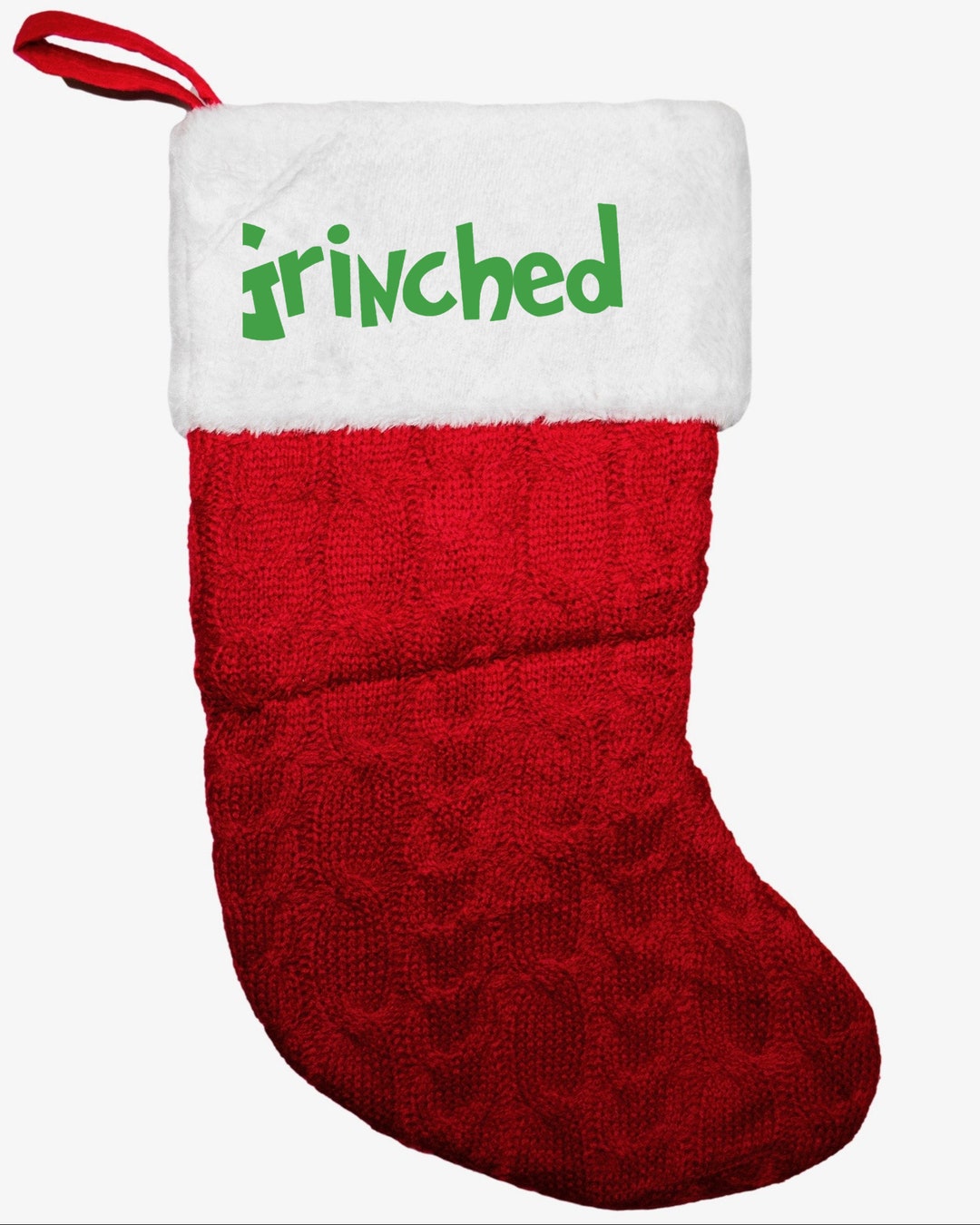 Christmas Stocking, Grinched Font Embroidered Stocking - Etsy