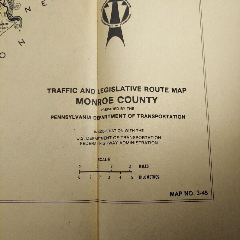 Traffic and Legislative Route Map of Monroe and Carbon County ...