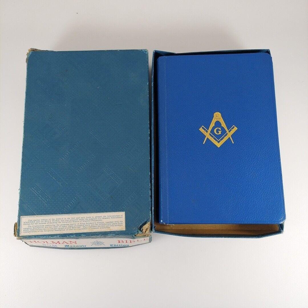 Holman Bible Masonic Edition No. 30M Blue Cover 1950 in Box, John W ...