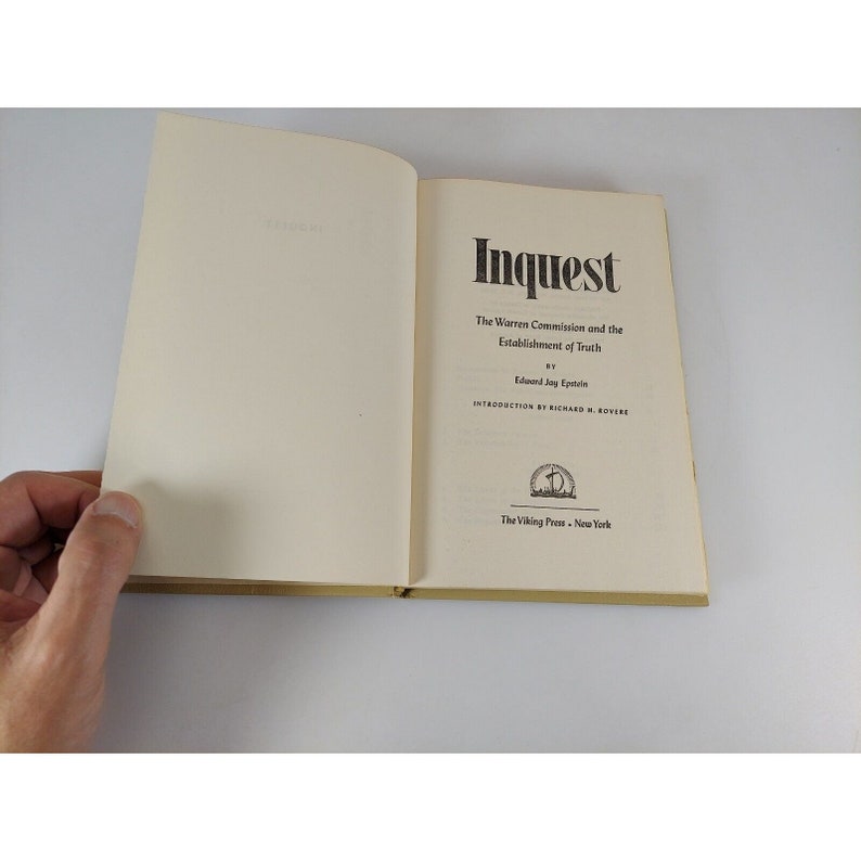 Inquest the Warren Commission and the Establishment of Truth Edward Jay ...