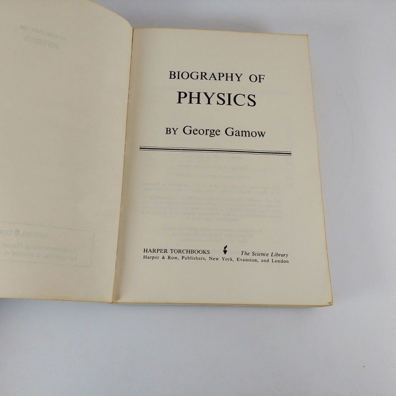 Biography of Physics George Gamow 1st Ed Harper Torchbooks Illustrated ...