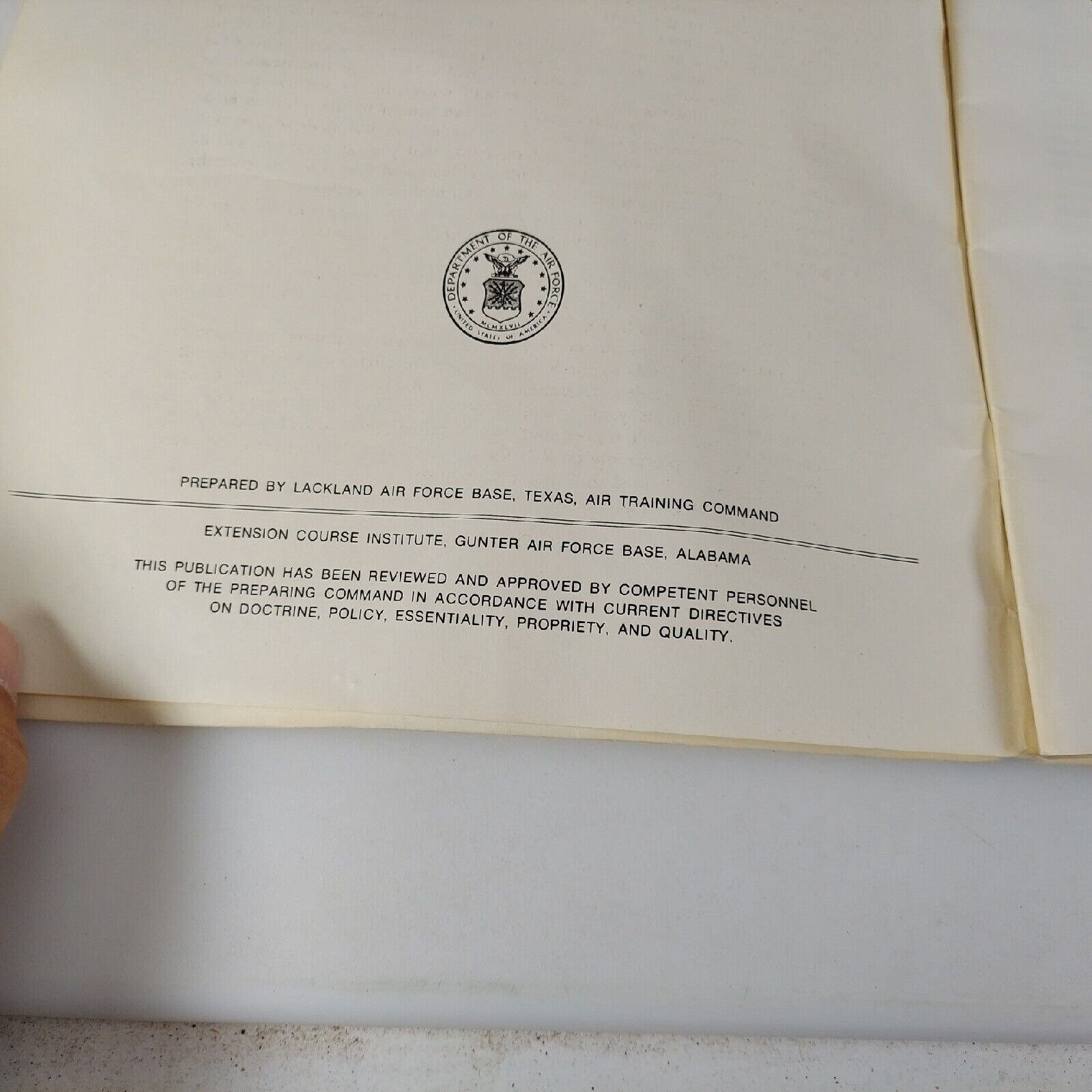 USAF Air University Maxwell AFB Leadership AFJROTC Training Booklet ...