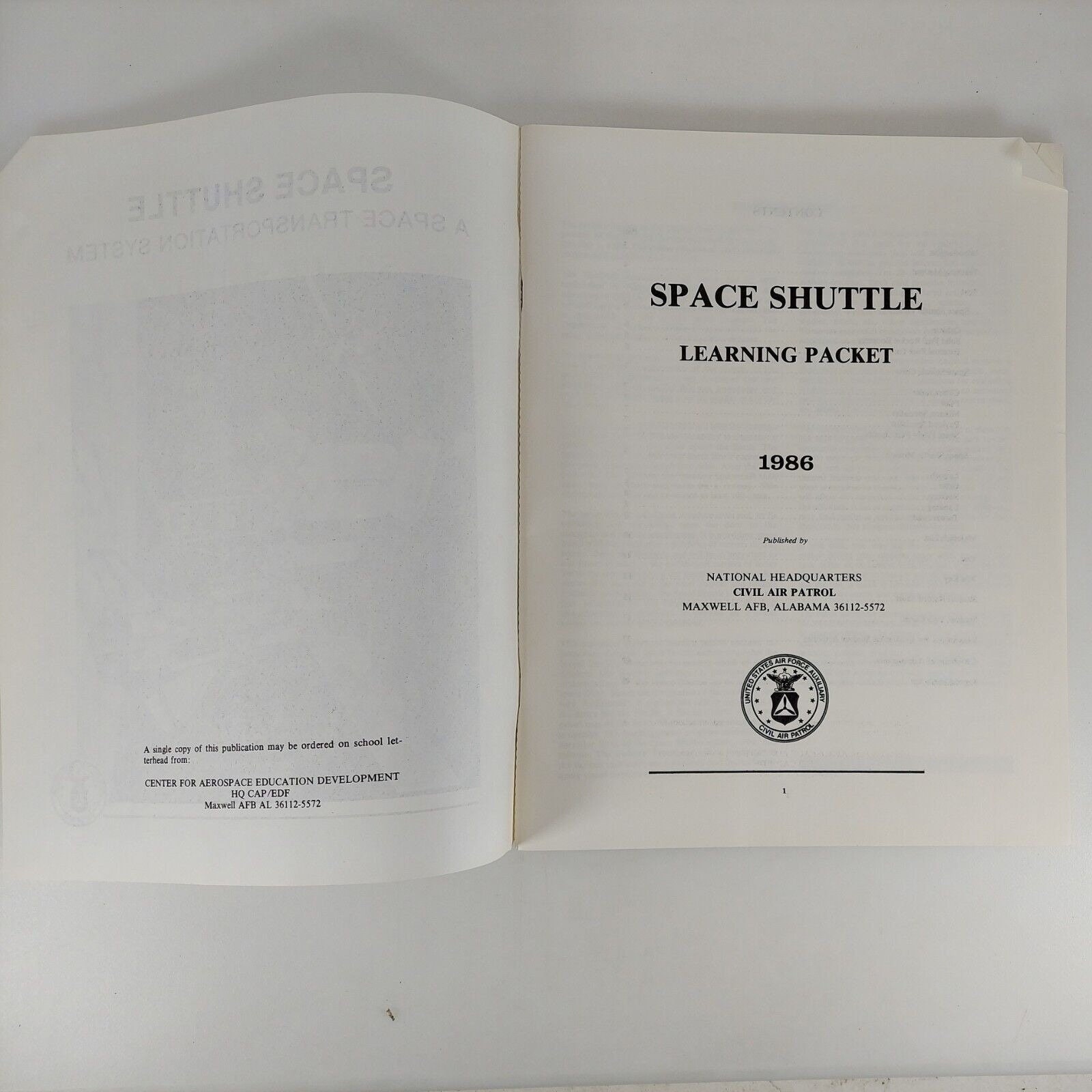 Space Shuttle A Space Transportation System Teaching Packet 1986 ...