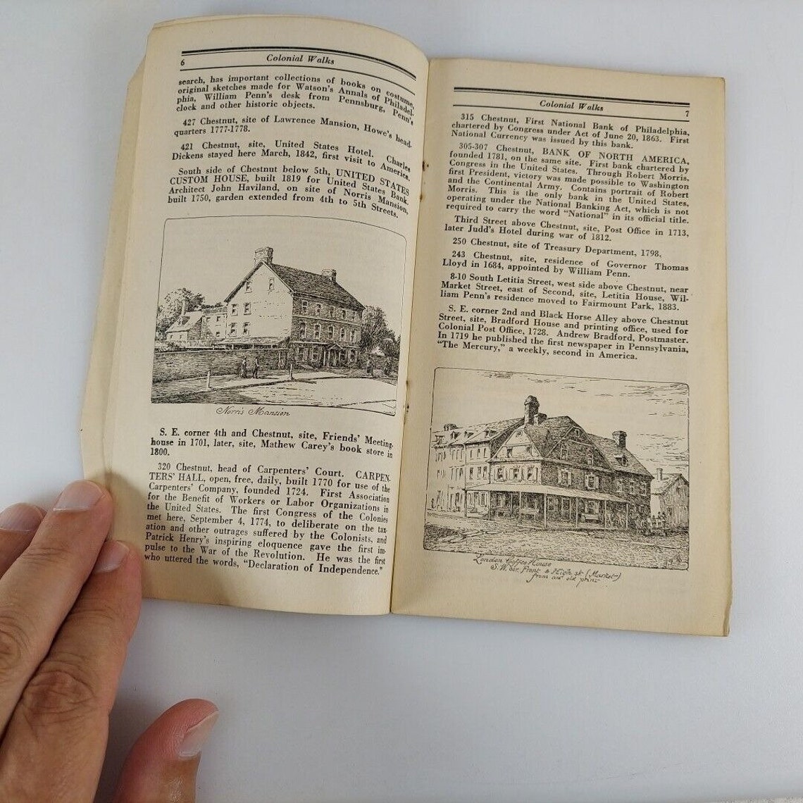 Colonial Walks in the Heart of Old Philadelphia Illustr Tour Brochure ...