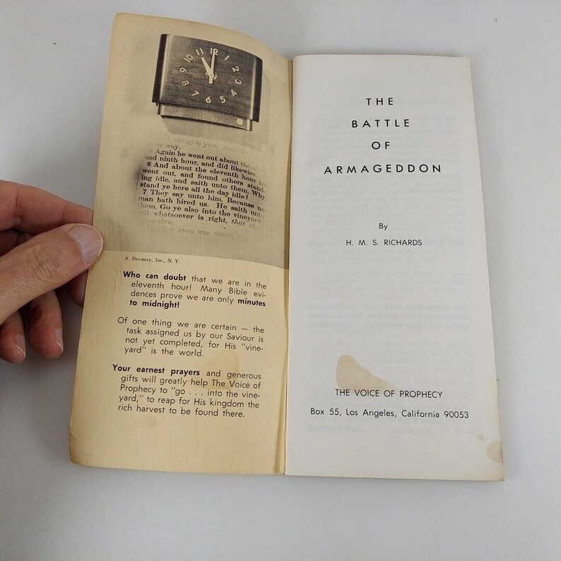 The Battle of Armageddon H.M.S. Richards 1964 Voice of Prophecy Booklet ...