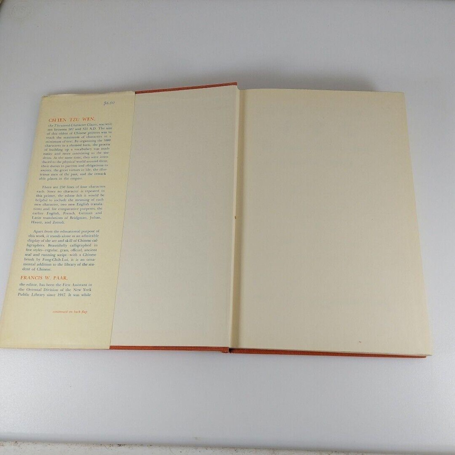Ch’ien Tzu Wen the Thousand Character Classic A Chinese Primer 1963 ...