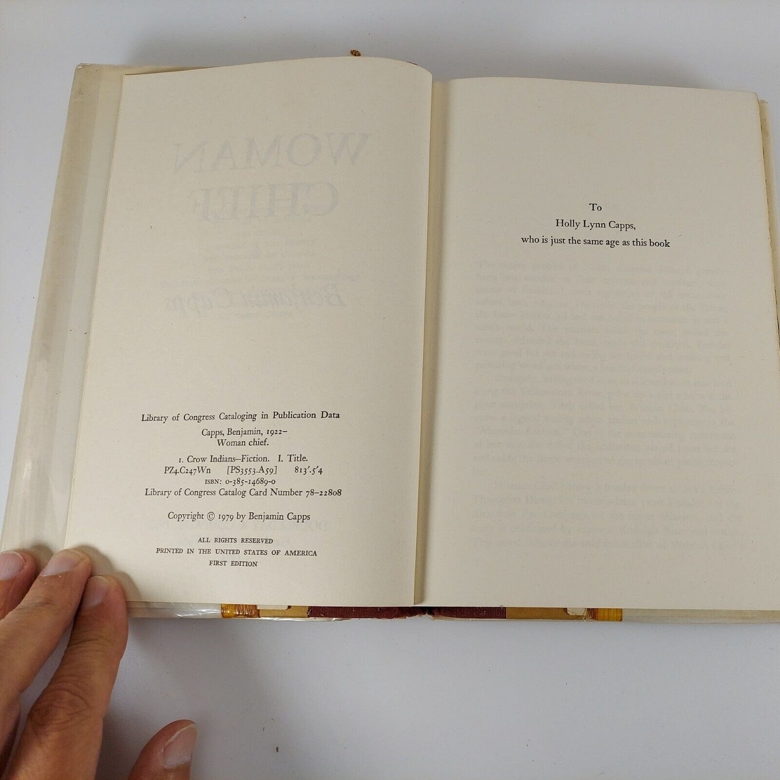 Woman Chief Benjamin Capps 1979 1st Edition HCDJ Ex-library Doubleday ...