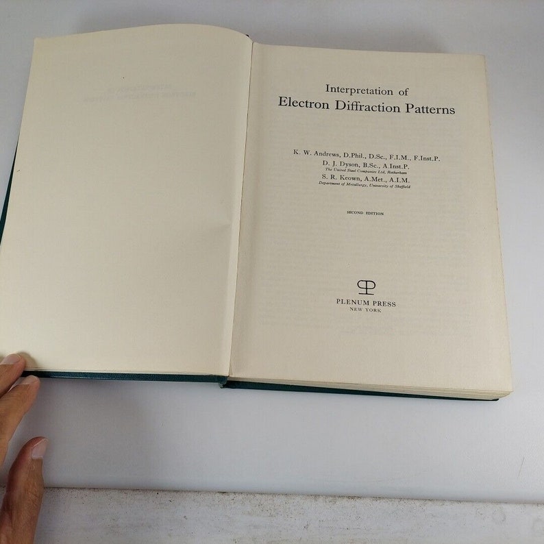 Interpretation of Electron Diffraction Patterns HC 1971 Andrews, Dyson, Keown - Etsy