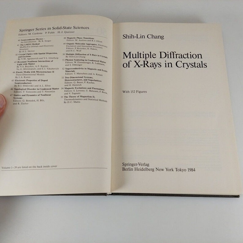 Multiple Diffraction of X-rays in Crystals Shih-lin Chang HC Springer ...