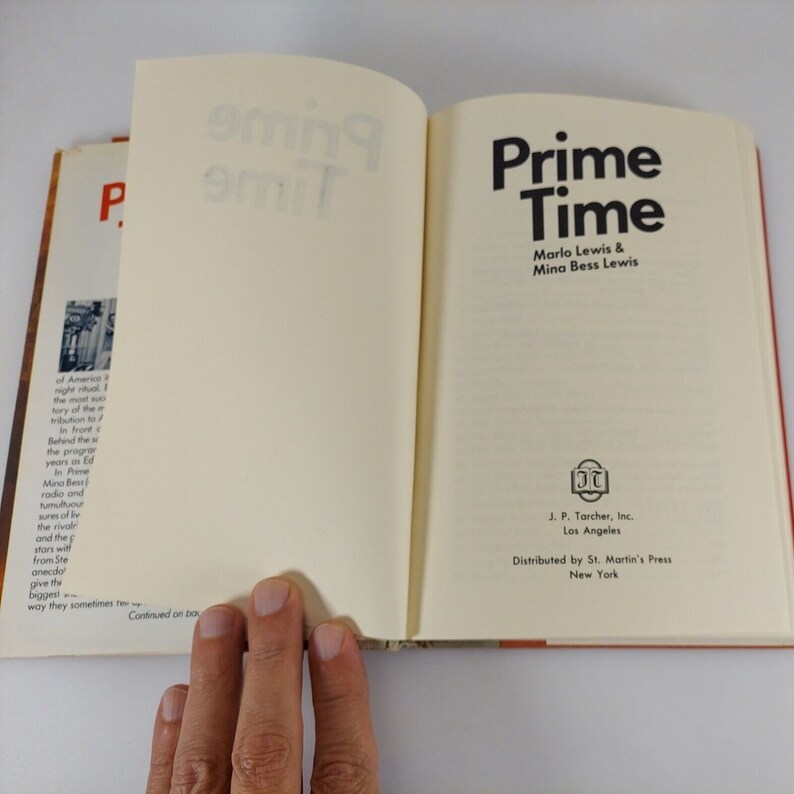 Prime Time Marlo & Mina Bess Lewis 1st Printing HCDJ J.P. Tarcher, TV ...