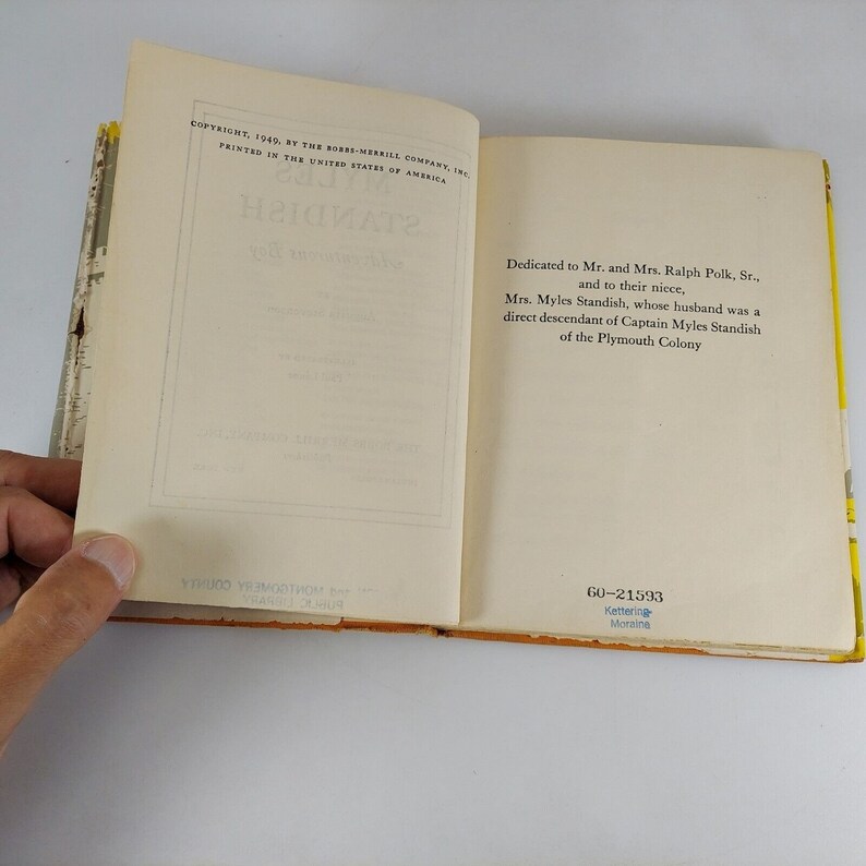 Myles Standish Adventurous Boy Augusta Stevenson 1949 Bobbs Merrill ...