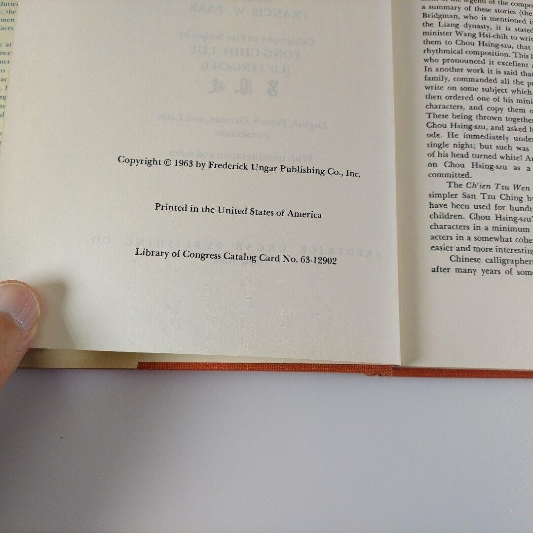 Ch’ien Tzu Wen the Thousand Character Classic A Chinese Primer 1963 ...