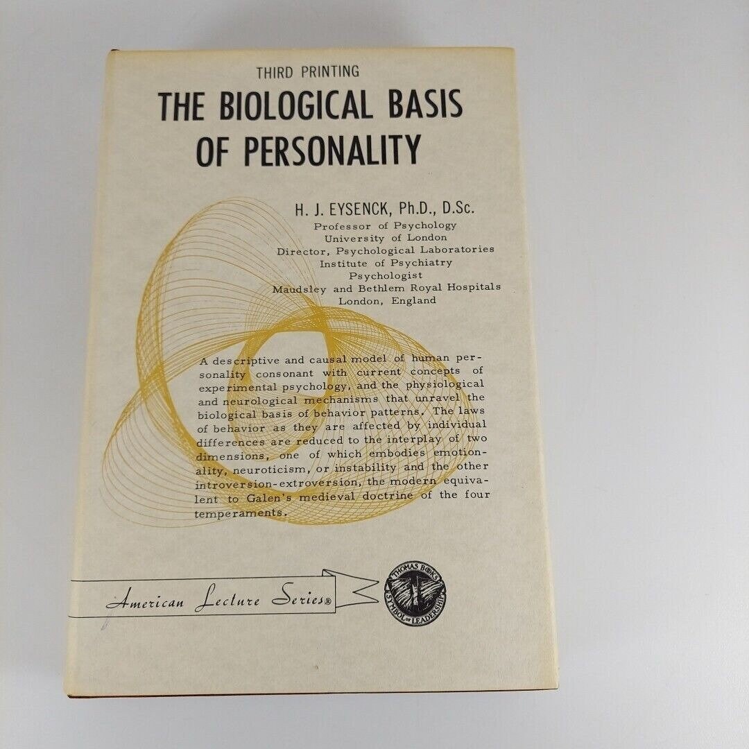 The Biological Basis of Personality by H. J. Eysenck 1977 3rd Printing ...