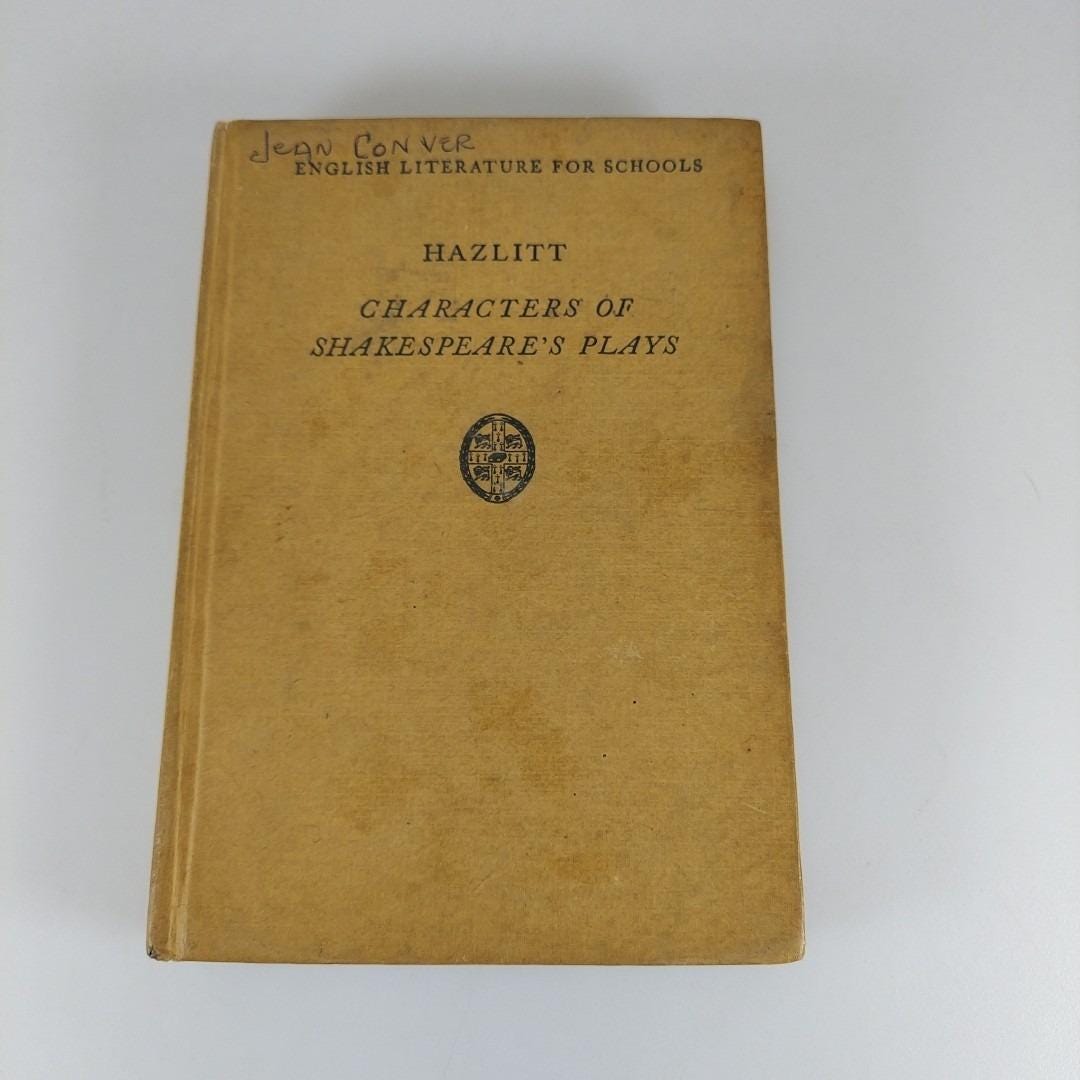 Characters of Shakespeares Plays William Hazlitt 1915 Cambridge ...