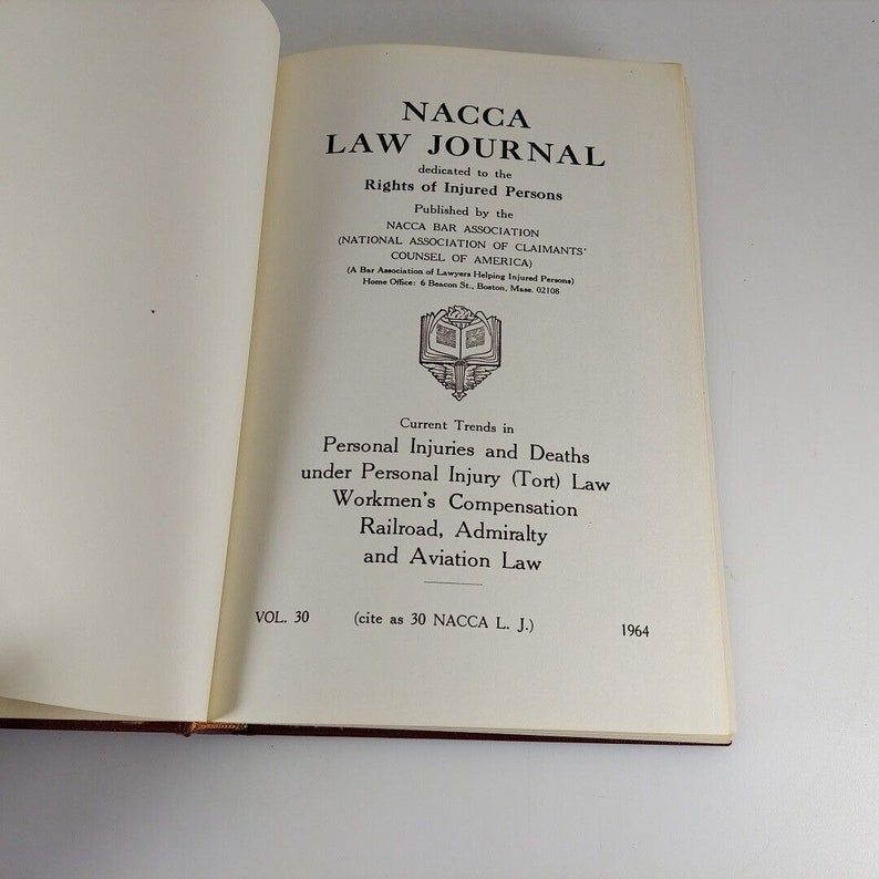 NACCA Law Journal Vol 30 Workman's Compensation Railroad, Admirality ...