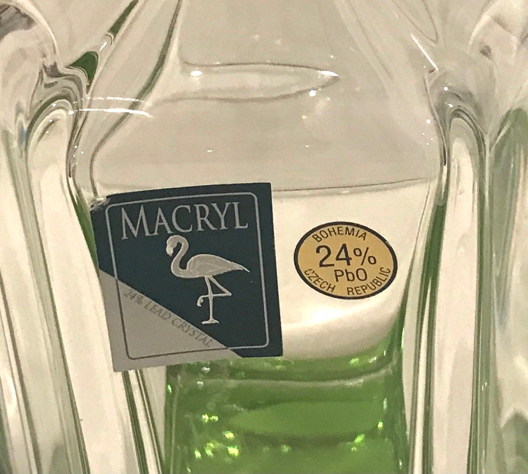 Gorgeous Macryl 6-sided Decanter Emerald Green Base & - Etsy