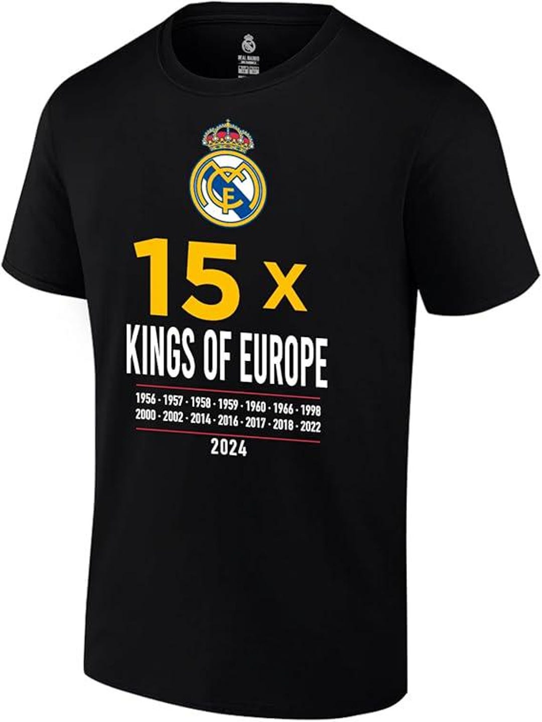 Real Madrid Official Soccer T-shirt Adult Size Soccer Tee 15X Winner ...