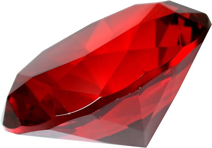 60mm Ruby Red Crystal Diamond Jewel Glass Paperweight 2.25 Inch - Etsy