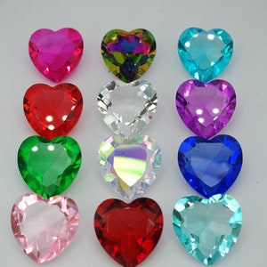 40mm Crystal HEART Diamond Box Set 12 Pcs - Jewel Glass Paperweight ...