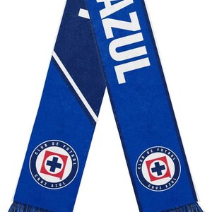 Cruz Azul Reversible Soccer Scarf - Custom Name and Number or Message ...