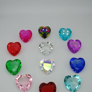 40mm Crystal HEART Diamond Box Set 12 Pcs - Jewel Glass Paperweight ...
