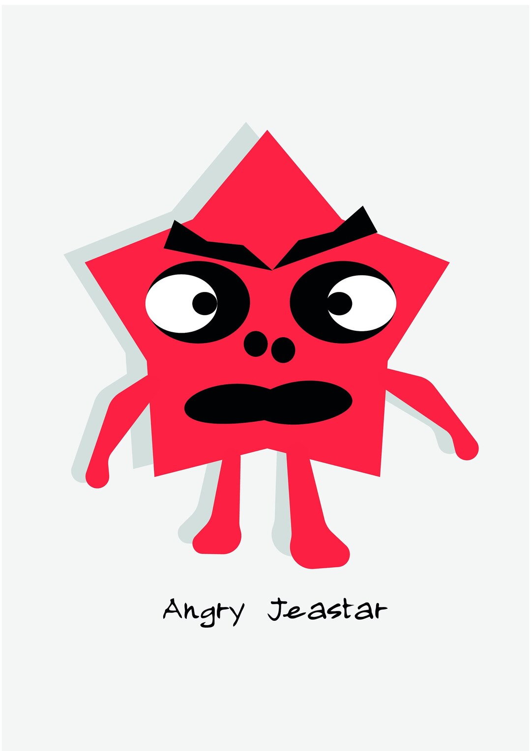 Digital Print, Angry Star, Kids Wall Art, Tshirt Print, Kids Room Decor ...