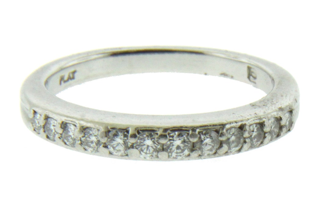 Vintage Platinum and Diamond Graduated Half Eternity Band - Etsy