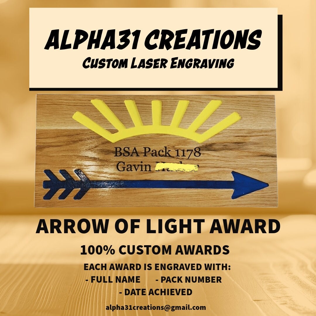 Custom Arrow of Light Award Cub Scouts - Etsy