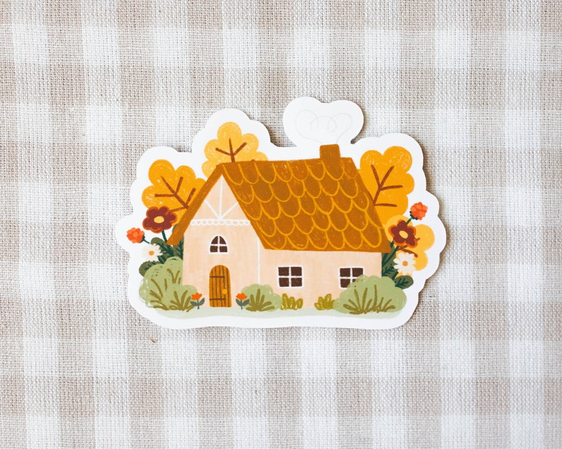 Cozy Cottage Sticker Vinyl Sticker Cute Macbook Decal - Etsy