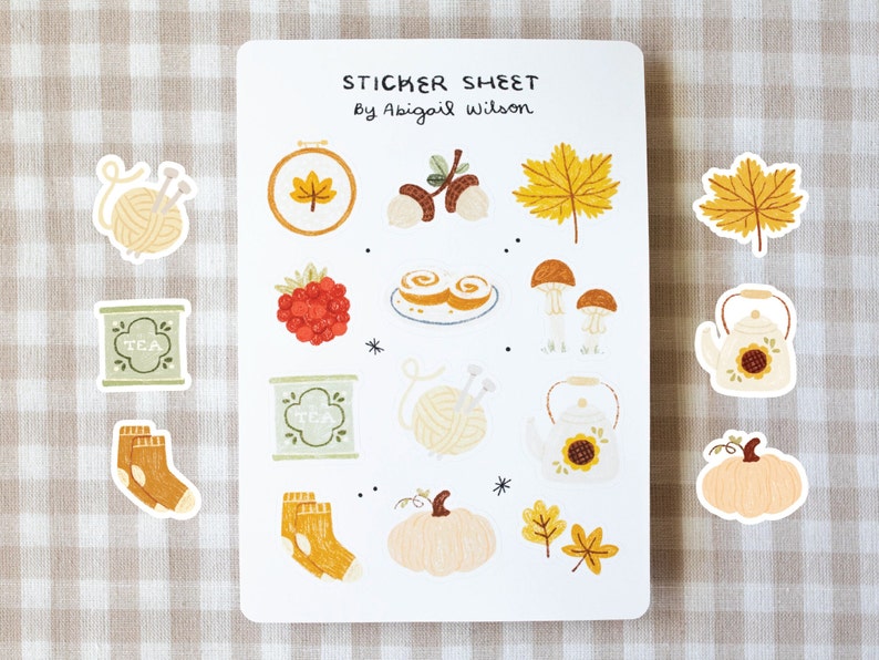 Cozy Fall Sticker Sheet Bullet Journal Stickers, Cute Planner Stickers ...