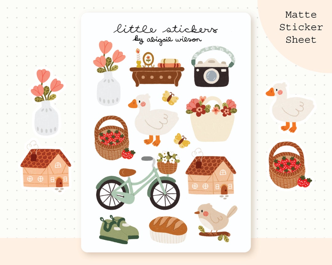 Spring Cottage Sticker Sheet Cottagecore Stickers, Bullet Journal ...