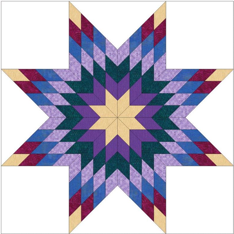 PDF Pattern: Lone Star Quilt (with or Without Y-seams) - Etsy