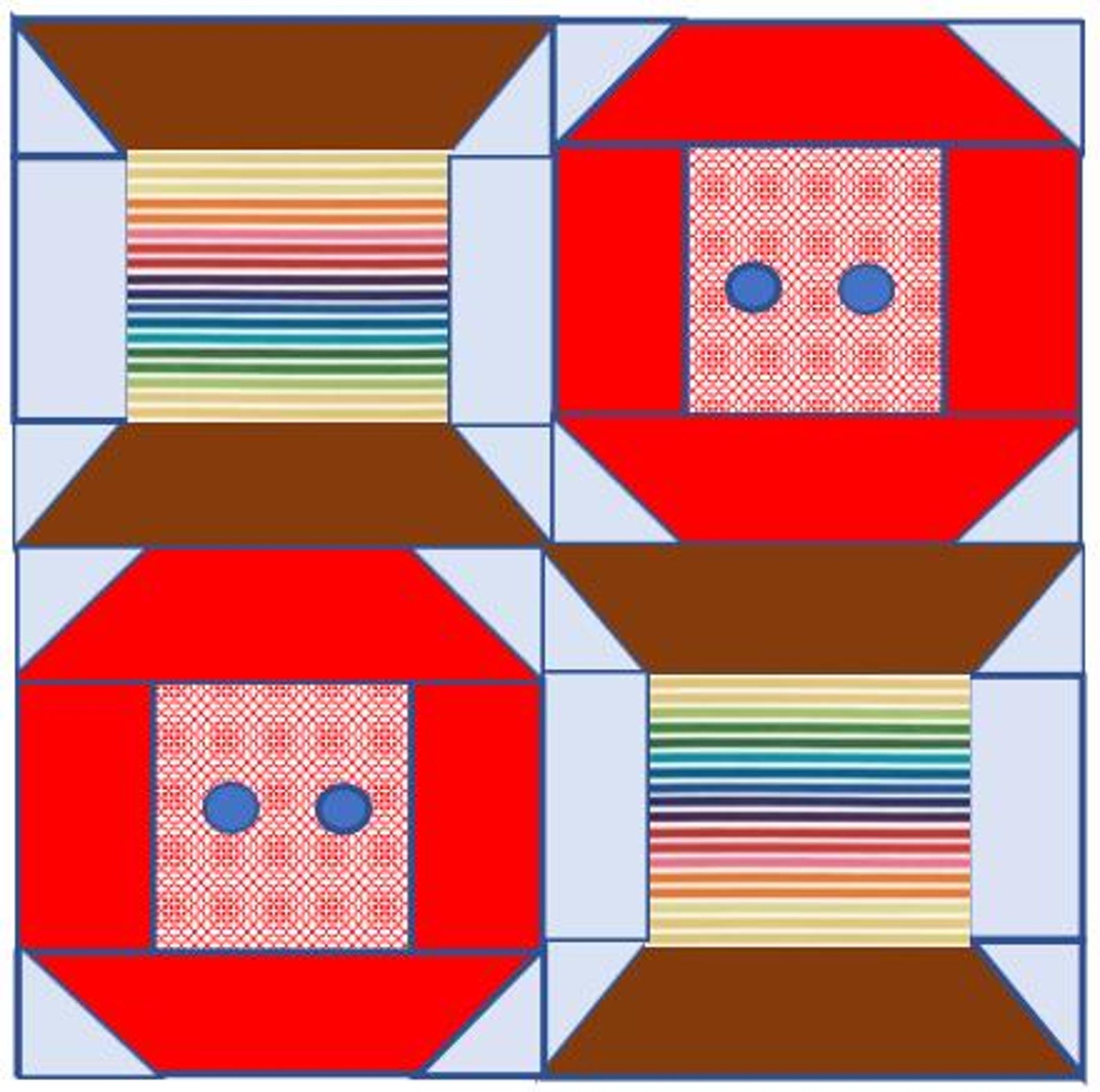 PDF Pattern Buttons and Spools Block: Block 1 of Sampler Series - Etsy