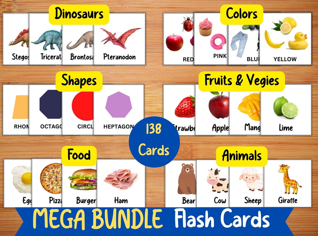 138 Flash Cards Mega Bundle Preschool Materials Montessori - Etsy