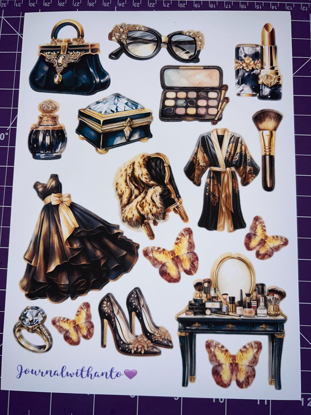 Black N Gold Glam Stickers - Etsy