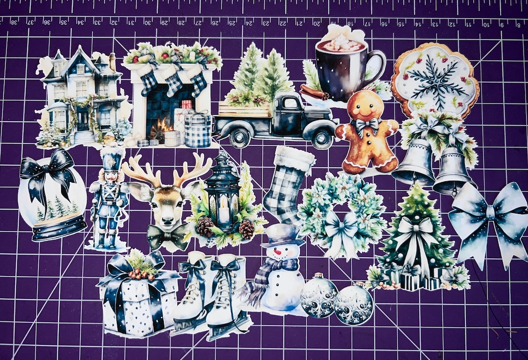 Black N White Christmas Stickers - Etsy