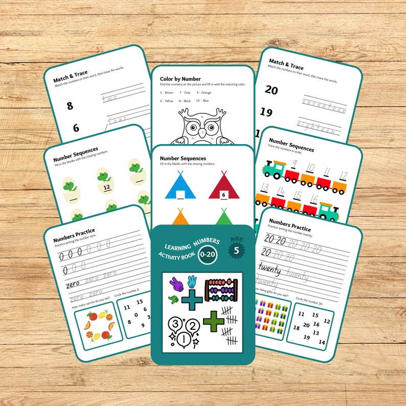 Kindergarten | Learning Numbers Activity Book | Early Math | Printable ...