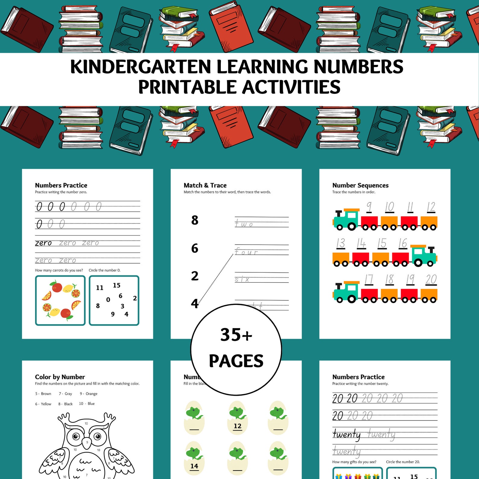 Kindergarten | Learning Numbers Activity Book | Early Math | Printable ...