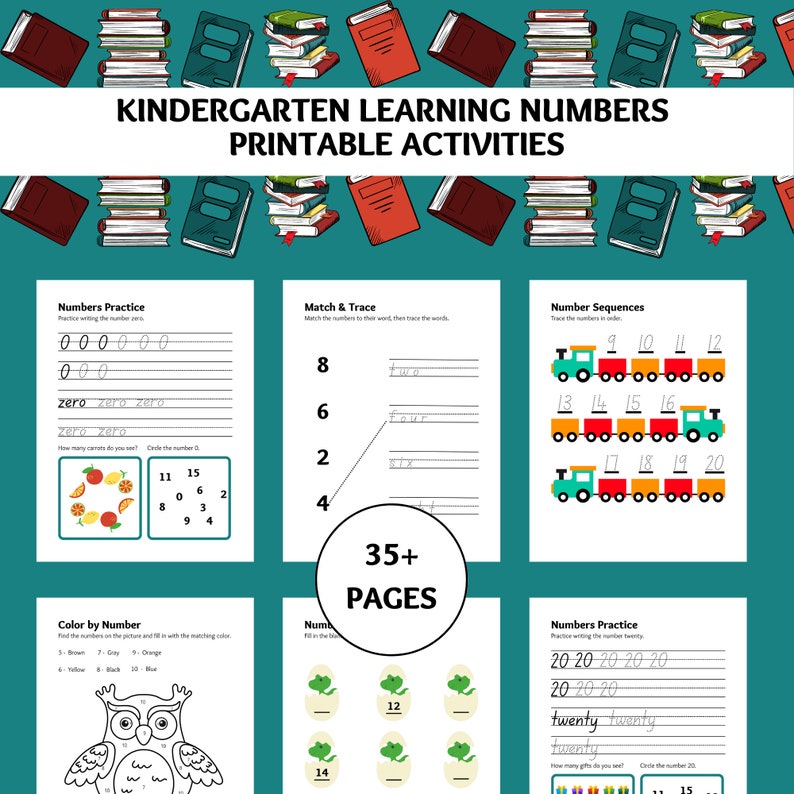 Kindergarten | Learning Numbers Activity Book | Early Math | Printable ...