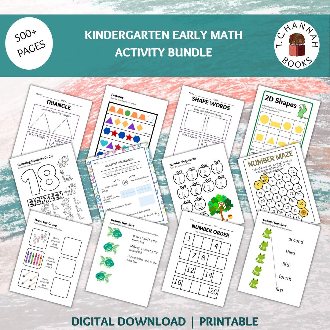 Kindergarten | Early Math Activity Bundle | Printable Worksheets ...