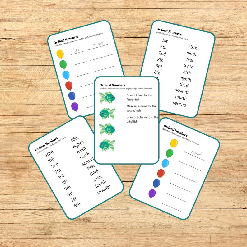 Kindergarten | Ordinal Numbers Activity Book | Early Math | Printable ...