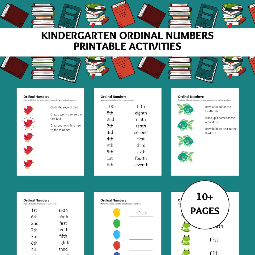 Kindergarten | Ordinal Numbers Activity Book | Early Math | Printable ...