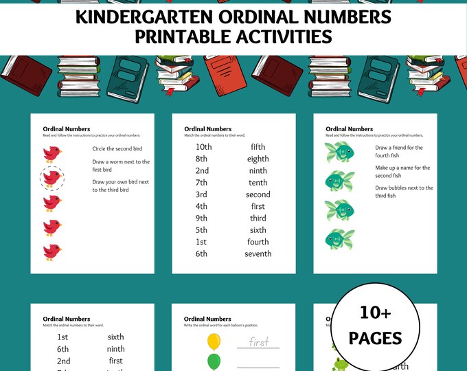 Printable PDF Ordinal Numbers, Mathematics, for Kids, Children ...