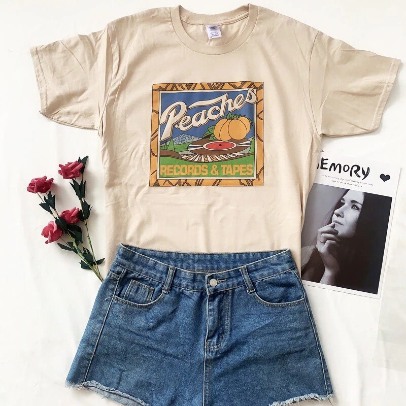 Peaches Records Shirt | Records Tapes Tshirt | Records Tshirt | 70s ...