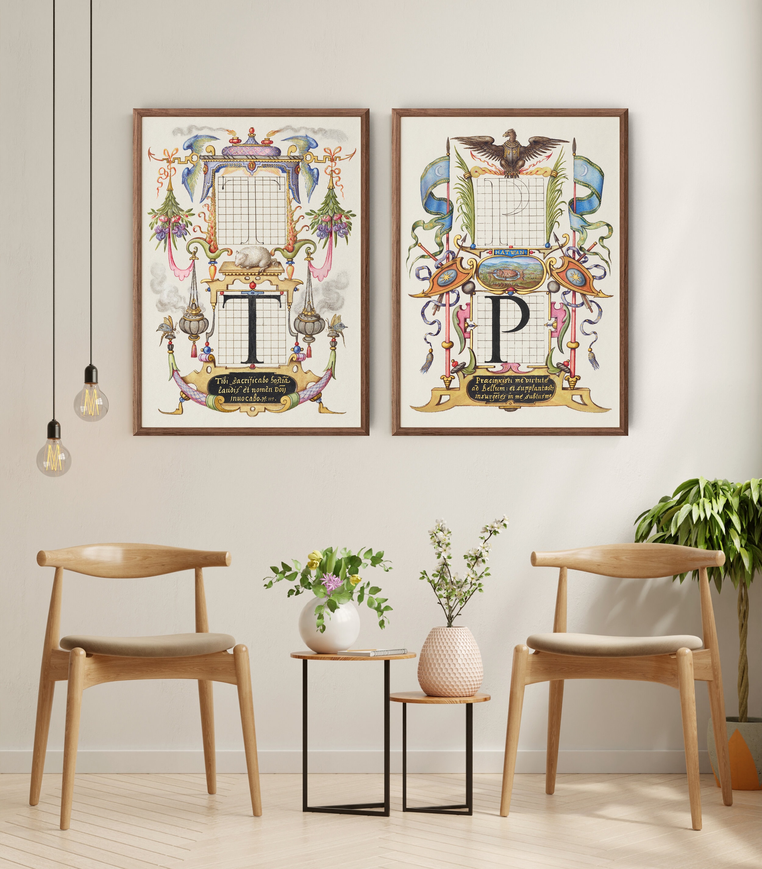 Illuminated Alphabet Letter Vintage Calligraphy Single Prints – ABC ...