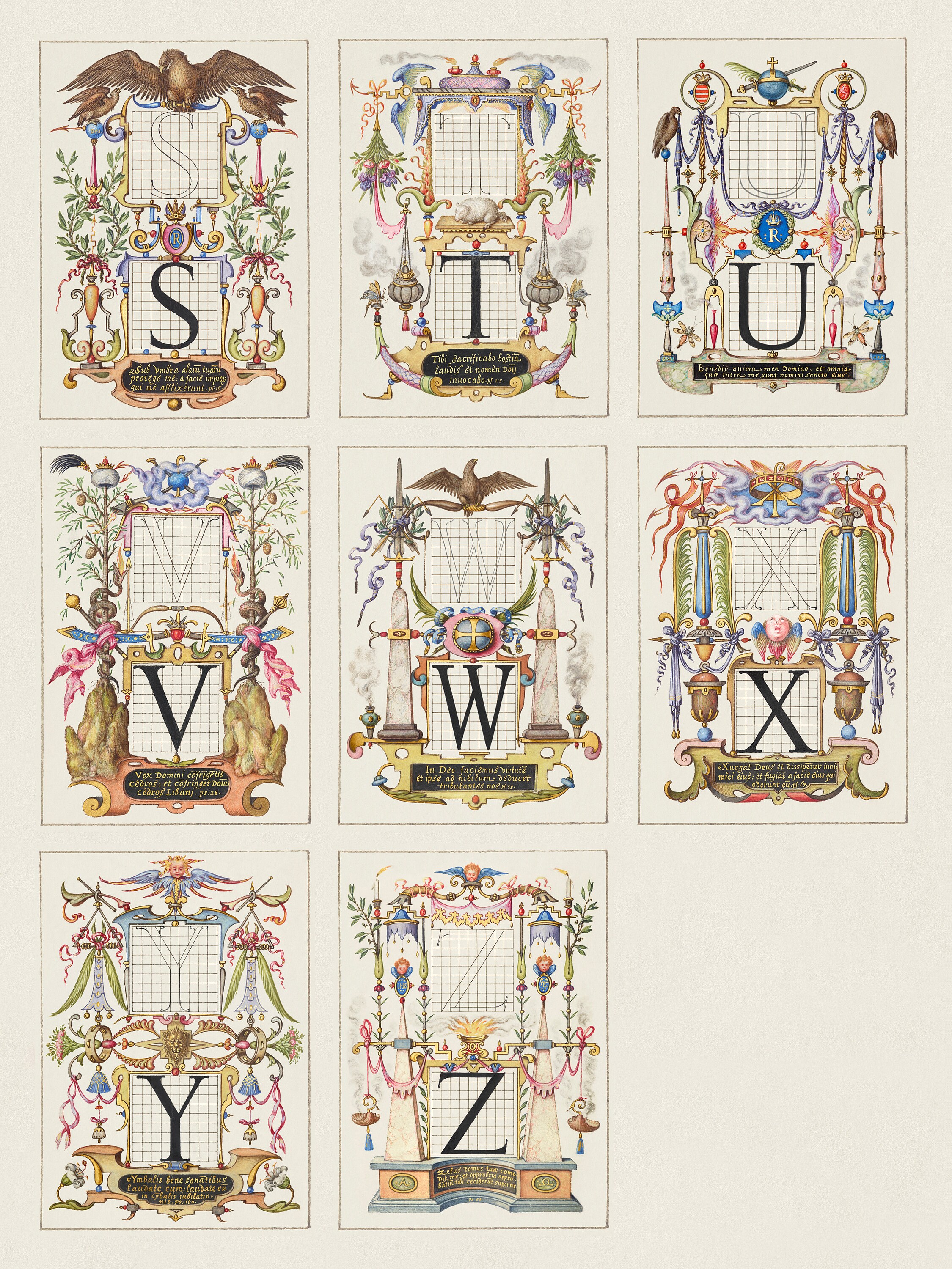 Illuminated Alphabet Letter Vintage Calligraphy Single Prints – ABC ...