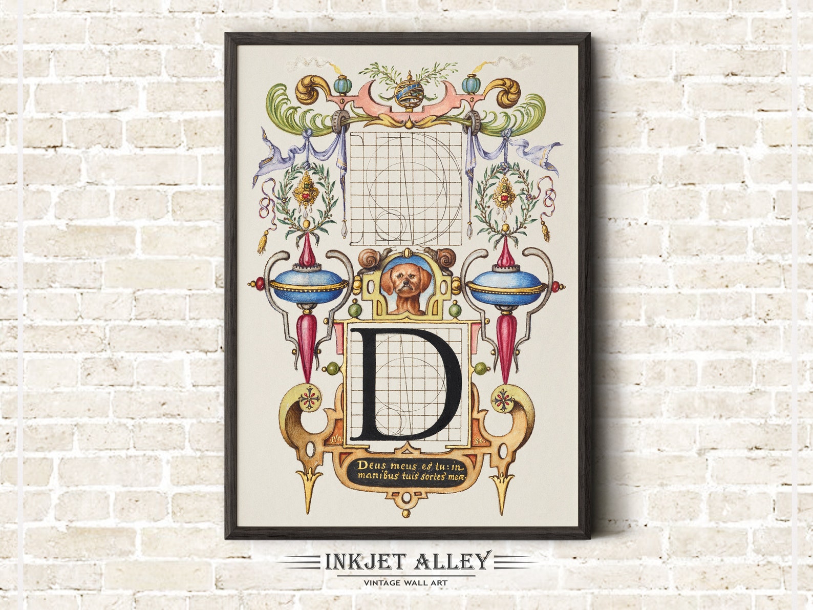 Illuminated Alphabet Letter Vintage Calligraphy Single Prints – ABC ...